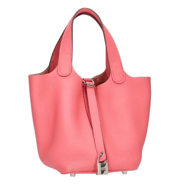 エルメス サイズ:PM  ピコタンロックPM W刻印 SV金具トロヨンクレマンス ローズアザレハンドバッグ 中古 GZ14