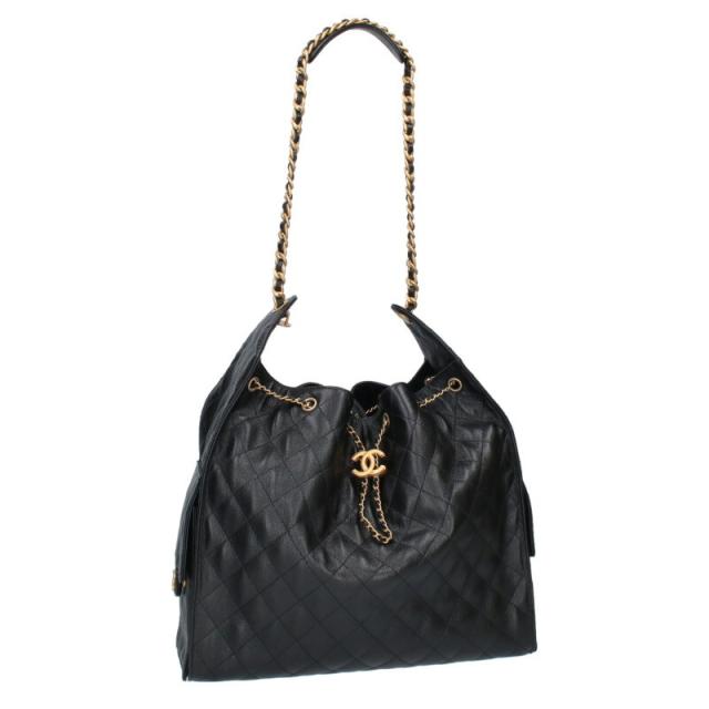 シャネル   CHANEL25ミディアム ココマークキャビアスキンラージハンドバッグ 中古 GZ14