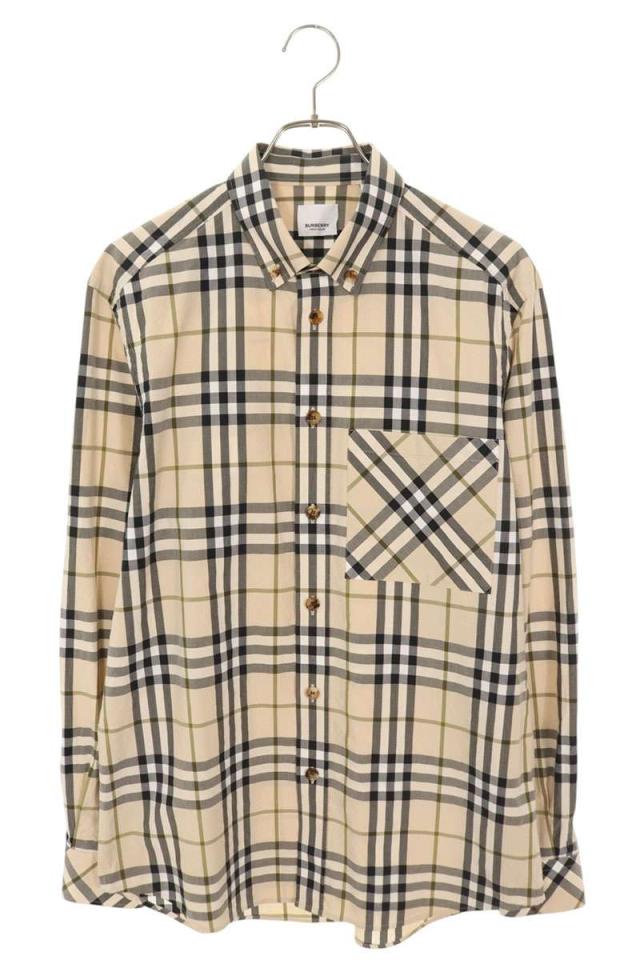 バーバリー サイズ:M  8042838 コットンポプリンチェックオーバーサイズ長袖シャツ 中古 BS99