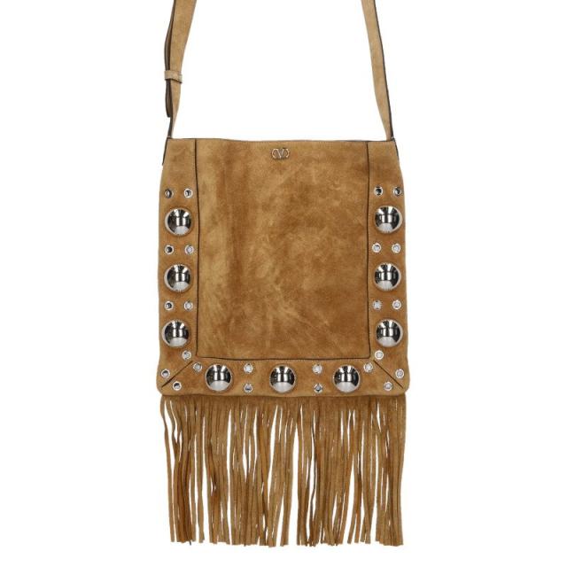 ヴァレンティノガラヴァーニ  スタッズ装飾スエードフリンジショルダーバッグ 中古 BS99