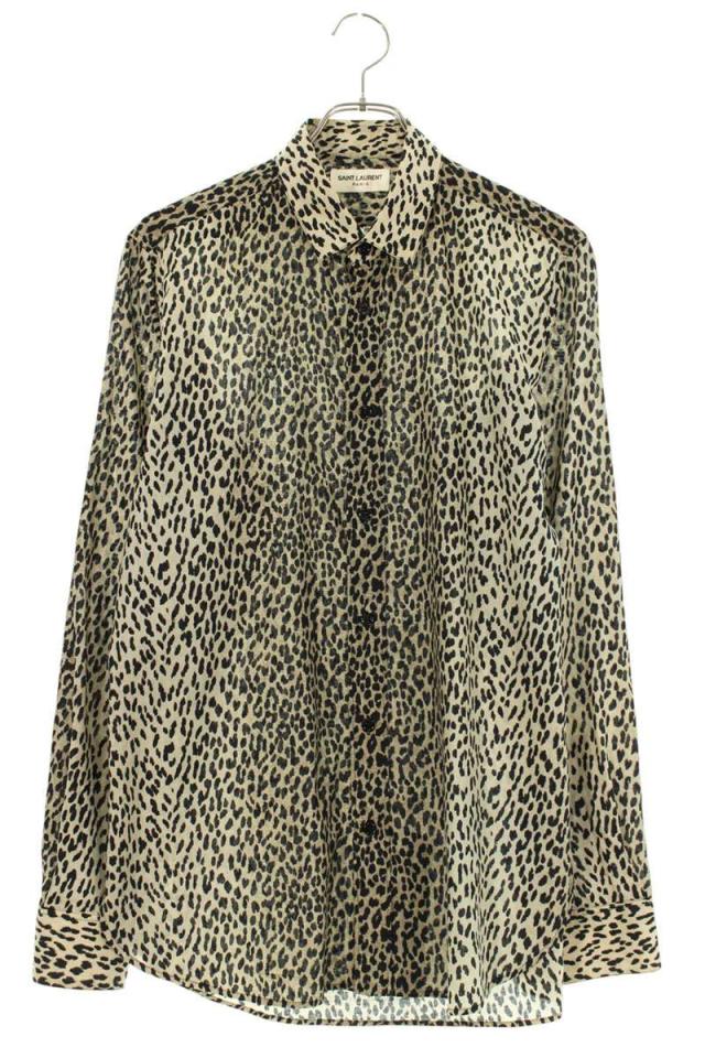 サンローランパリ サイズ:39  13AW  323951 YM30P ベイビーキャット総柄長袖シャツ 中古 SB01
