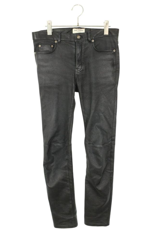サンローランパリ サイズ:46  484303 Y5RG2 ラムレザースキニーロングパンツ 中古 BS99