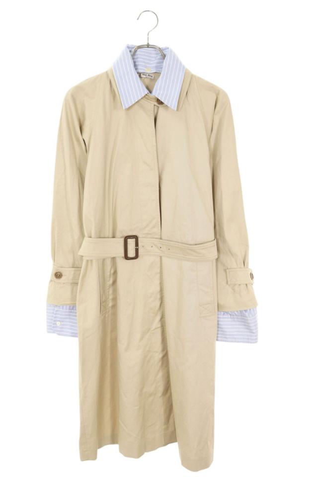 ミュウミュウ サイズ:40  22SS  MS1892 シャツレイヤードトレンチコート 中古 SB01