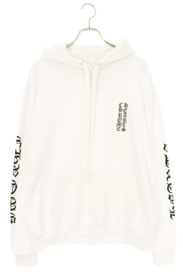 クロムハーツ サイズ:M  SWTSHRT PLVR 袖ロゴプリントプルオーバーパーカー 中古 SJ02