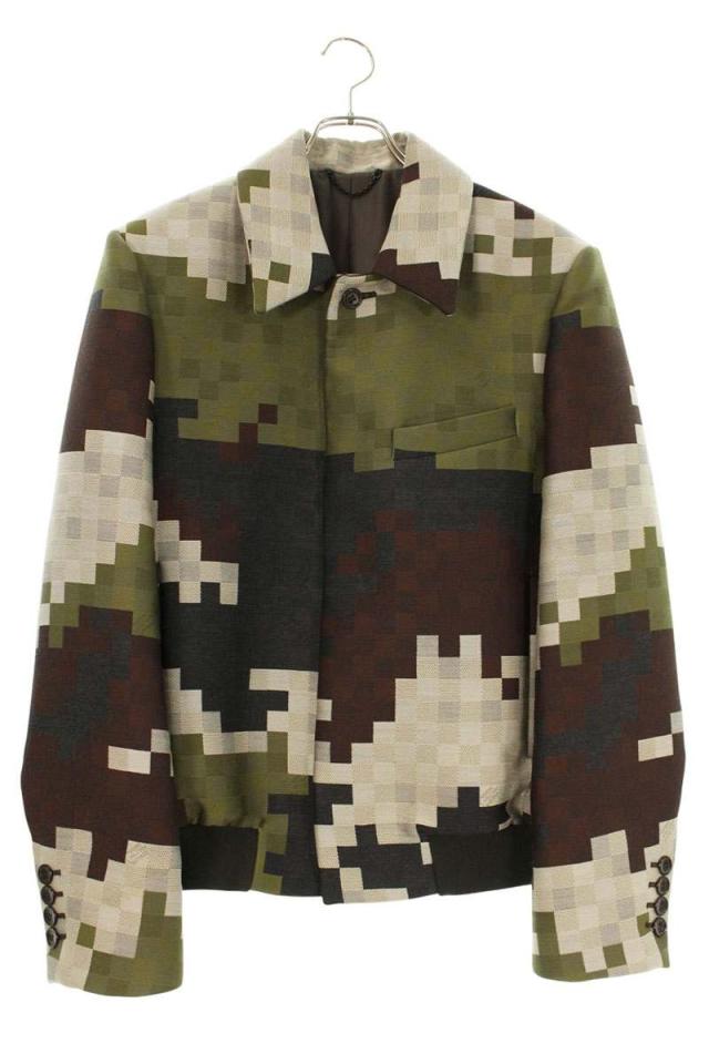 ルイヴィトン サイズ:48 RM241 HIS HQJ67W シルクブレンドテーラードダミエブルゾン 中古 SS13