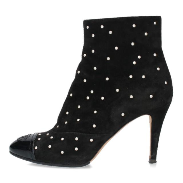 シャネル サイズ:37.5  G33426 ココマークパール装飾ブーツ 中古 BS99