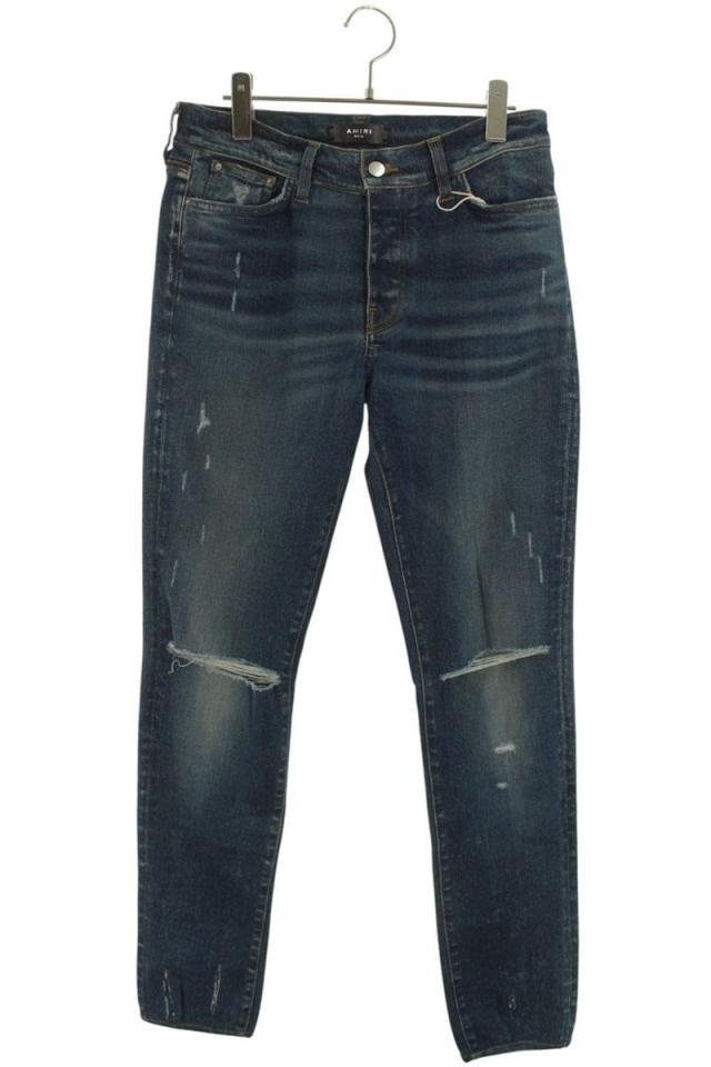 アミリ サイズ:33インチ ダメージ加工スキニーデニムパンツ 中古 BS99