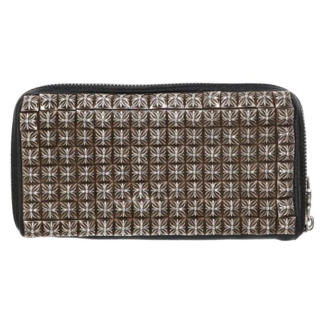 クロムハーツ   REC F ZIP フルゼロピラミッドスタッズ ラウンドジップレザー財布 中古 SJ02