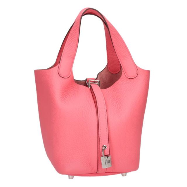 エルメス サイズ:PM  ピコタンロックPM W刻印 SV金具ローズアザレハンドバッグ 中古 SB01