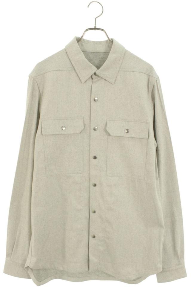 リックオウエンス サイズ:48  RU01E5729 コーティング加工アウター長袖シャツ 新古品 SB01