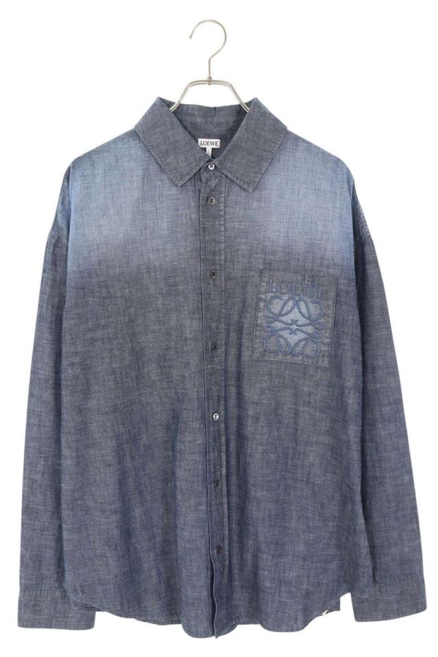 ロエベ サイズ:48  25AW  H526Y05WF1 アナグラムコットンウオッシュド長袖シャツ 新古品 SS13