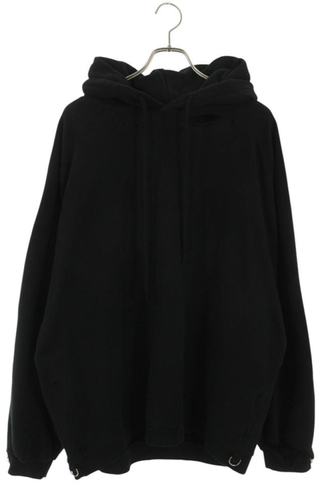 ラフシモンズ サイズ:S  23SS  231-184A バックワッペンプルーバーデストロイ加工パーカー 新古品 SB01