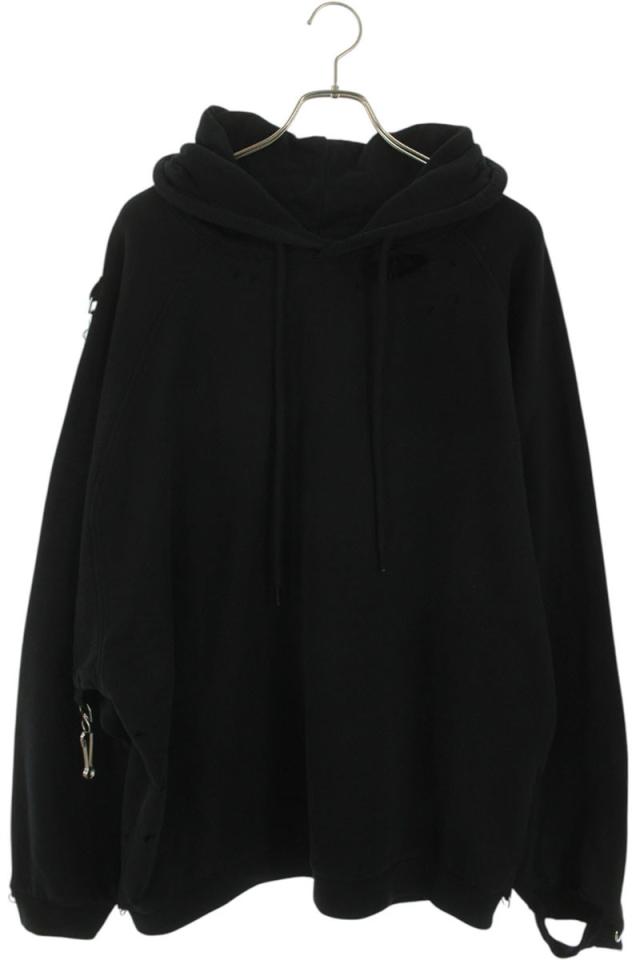 ラフシモンズ サイズ:S  23SS  231-184A バックワッペンプルーバーデストロイ加工パーカー 新古品 SB01