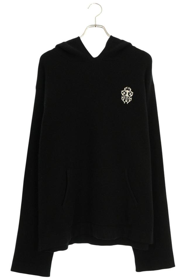 クロムハーツ サイズ:L  SWTR REGULATOR HD ダガー刺繍カシミアニットパーカー 中古 SJ02
