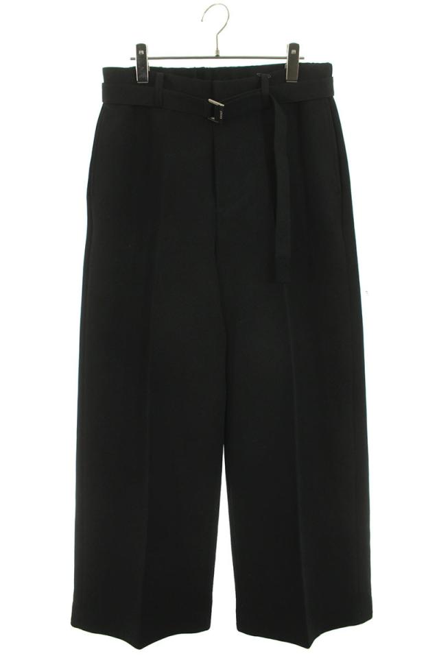 サカイ サイズ:2  25SS  25-03639M Matelasse Twill Pants ベルト付きセンタープレススラックスロングパンツ 中古 BS99