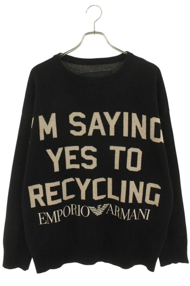 エンポリオアルマーニ サイズ:M  6H1MZ1 1M3FZ ロゴ刺繍ニット 中古 BS99