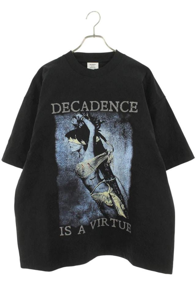 ヴェトモン サイズ:XS  25AW  UCF76MT951B BlackDecadenceIsAVirtueTシャツ 新古品 SB01