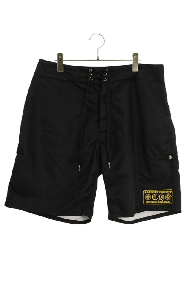 クロムハーツ サイズ:36インチ  SURF SHORTS サーフショーツ ロゴワッペンナイロンハーフパンツ 中古 GZ11