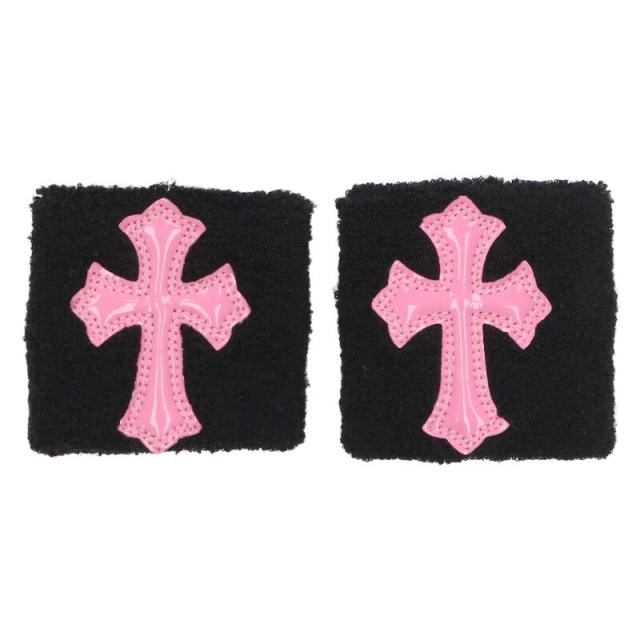 クロムハーツ   SWEATBAND WRIST オンライン限定パテントクロスパッチリストバンド 中古 OS06