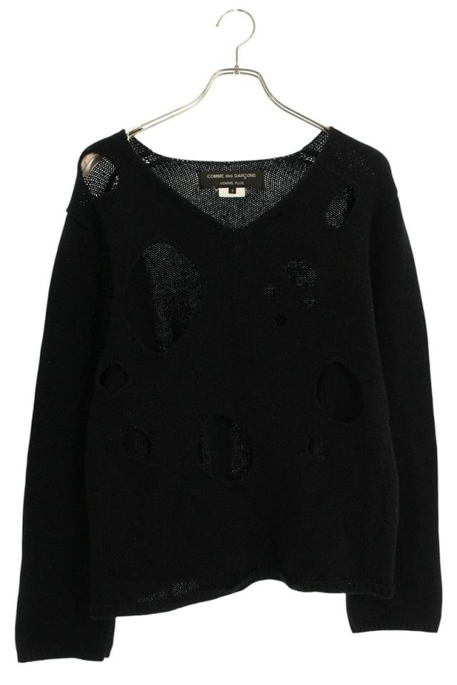 コムデギャルソンオムプリュス サイズ:S  14AW  PN-N026 AD2014穴あき加工ニット 中古 BS99