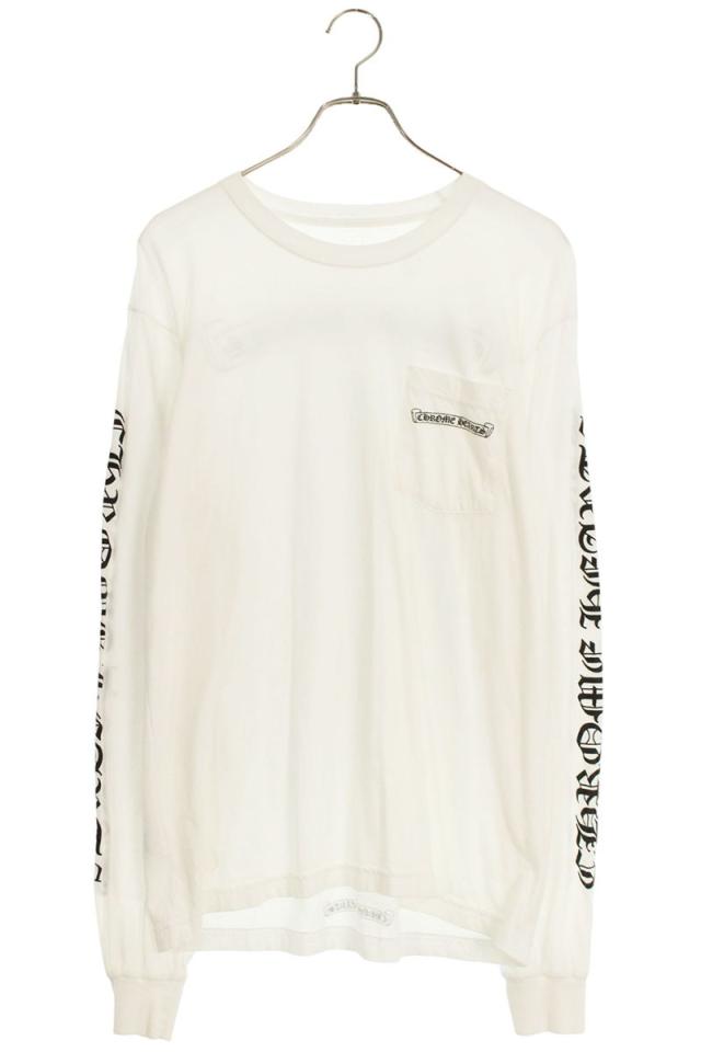 クロムハーツ サイズ:L  CH L S  1 バックスクロールラベルロゴ長袖カットソー 中古 SJ02