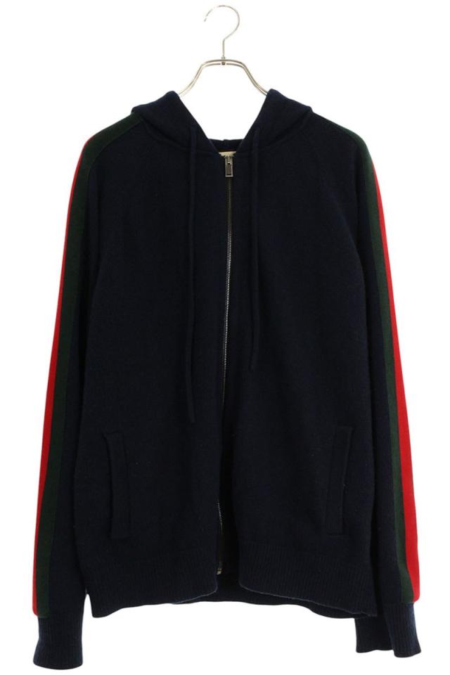 グッチ サイズ:L  476631 XSV27 ウェブストライプ ニットパーカー 中古 BS99