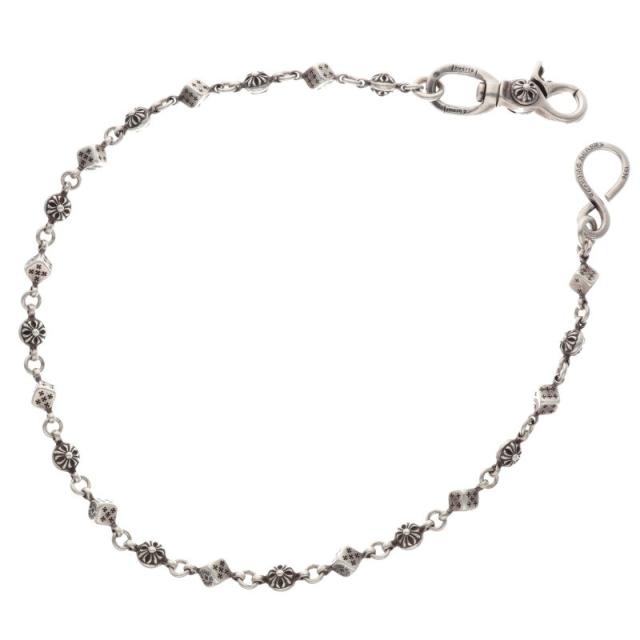 クロムハーツ サイズ:ロング  DICE 1CRS BALL LONG-1 ロング1クリップダイスクロスボール シルバーウォレットチェーン 中古 SJ02