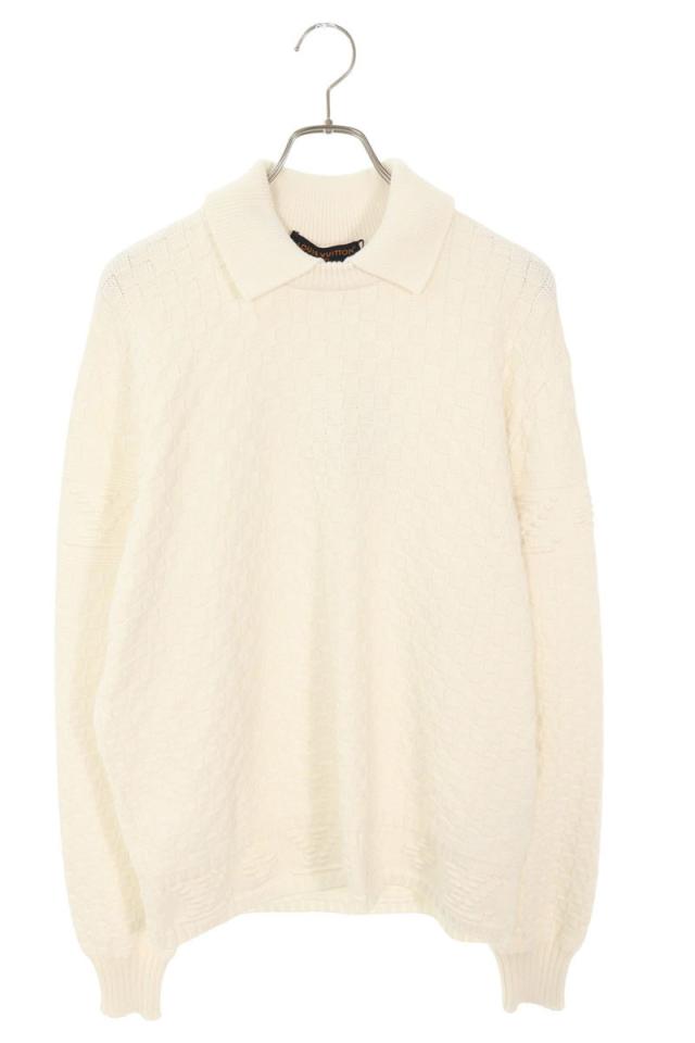 ルイヴィトン サイズ:M  23AW  RM232 TZ8 HPN63W LVダミエウールブレンドプルオーバーニット 中古 SB01