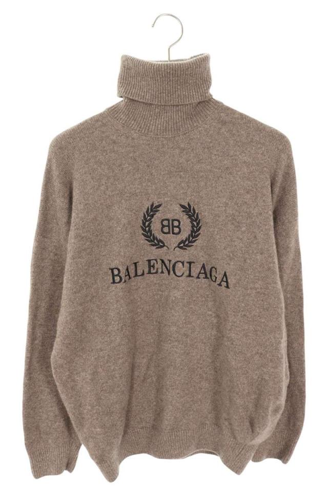 バレンシアガ サイズ:XS  542618 T4081 ロゴ刺繍タートルネックニット 中古 BS99