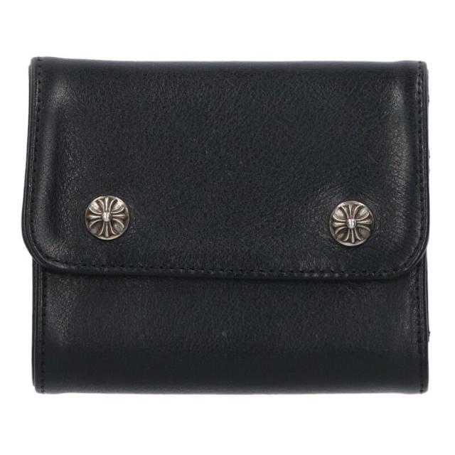 クロムハーツ   WAVE MINI ウェーブミニ クロスボールボタンレザー財布 中古 SJ02