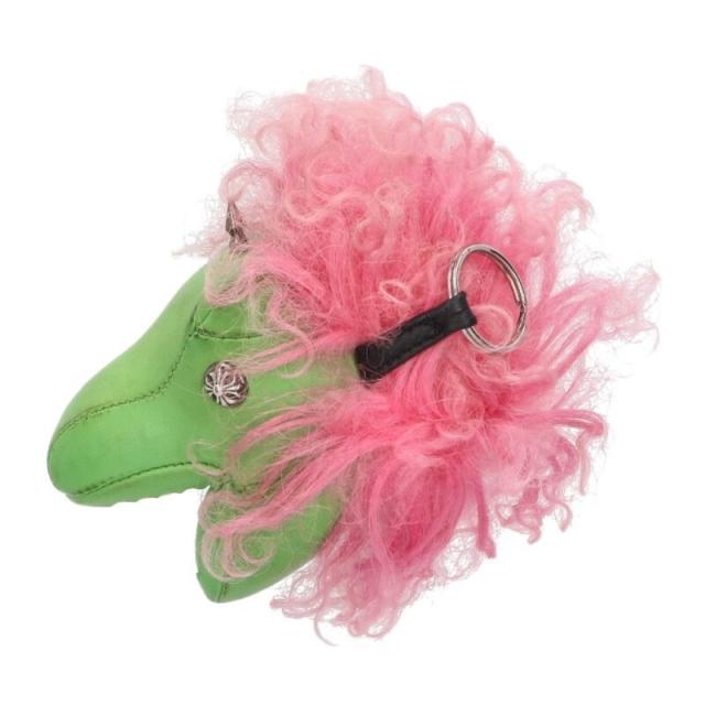 クロムハーツ   DINO LTHR ダイナソー クロスボールボタンレザーキーホルダー 中古 OK15