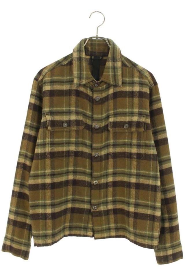 クロムハーツ サイズ:M  WORK DOG クロスボールボタンチェック長袖シャツ 中古 SJ02