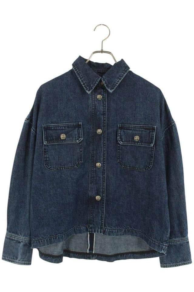 クロムハーツ サイズ:S WORK DOG ワークドッグ クロスボールボタンデニム長袖シャツ 中古 OS06