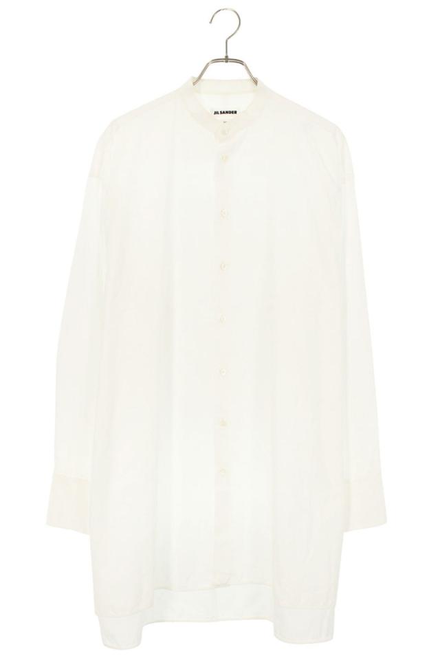 ジルサンダー サイズ:38  JSYU600605 ノーカラーオーバーサイズ長袖シャツ 中古 BS99