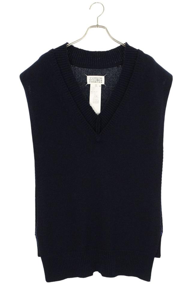 メゾンマルジェラ サイズ:M 21AW S50TH0050 ダメージ加工Vネックニットベスト 中古 SB01