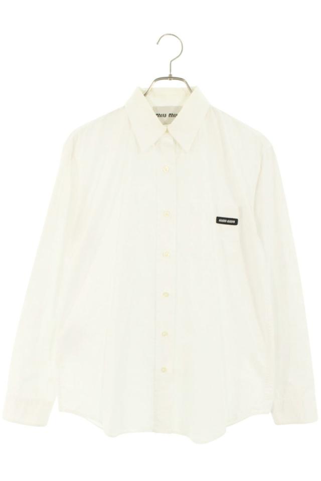 ミュウミュウ サイズ:38  DNA067 胸ポケット ロゴパッチ長袖シャツ 中古 OM10