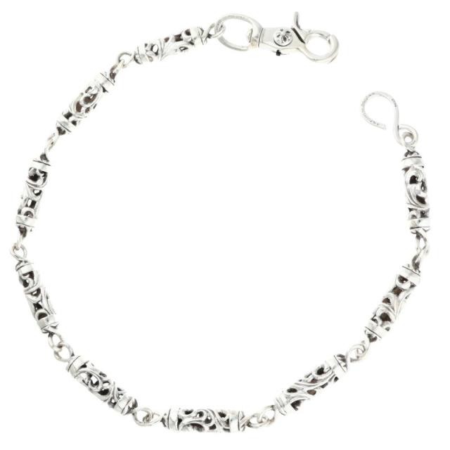 クロムハーツ サイズ:ロング  ROLLER LONG-S 1クリップ9LINKロングローラー オールドシルバーウォレットチェーン 中古 NO05