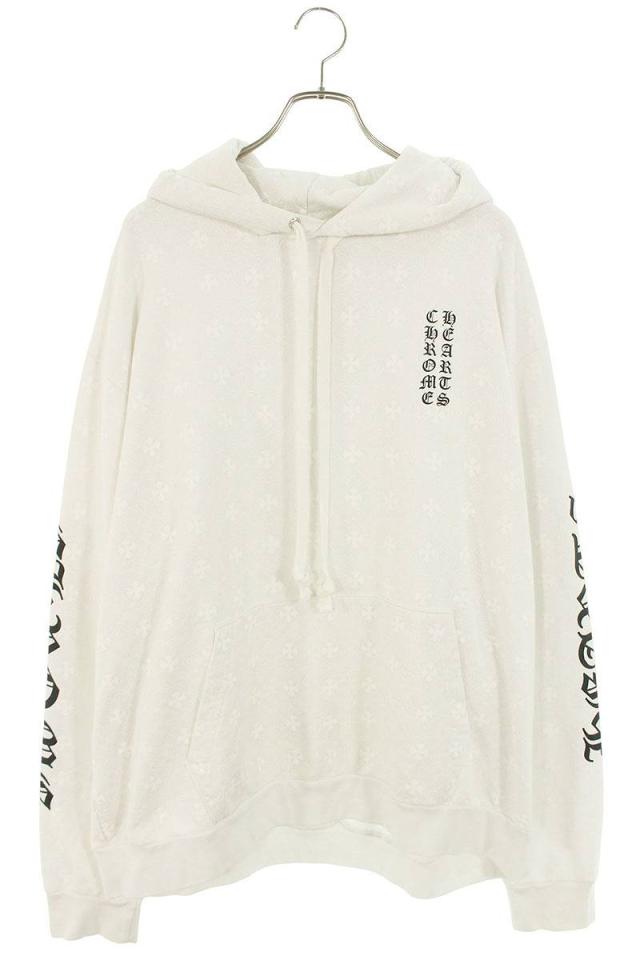 クロムハーツ サイズ:XL  SWTSHRT PLVR CHプラス総柄プルオーバーパーカー 中古 SJ02