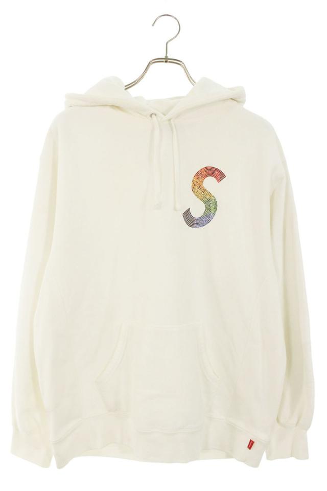 シュプリーム サイズ:M  21SS  Swarovski S Logo Hooded Sweatshir スワロフスキーSロゴプルオーバーパーカー 中古 OM10