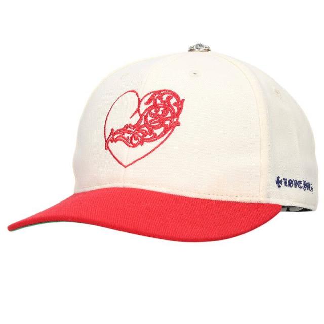 クロムハーツ サイズ:7.5  FITTED WOOL ACRYLIC SERGE ハートロゴ刺繍ベースボールキャップ 中古 SS07
