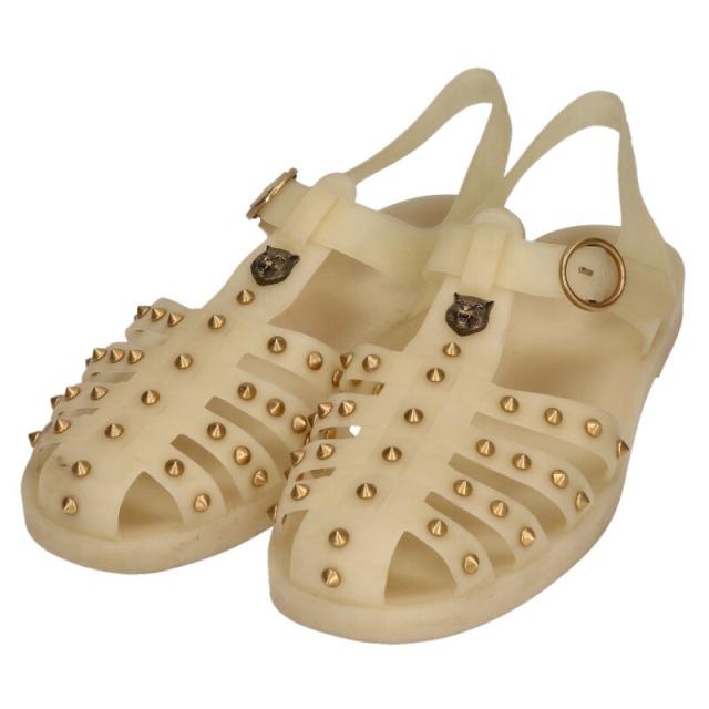 グッチ サイズ:10 キャットスタッズ装飾グルカラバーサンダル 中古 BS99