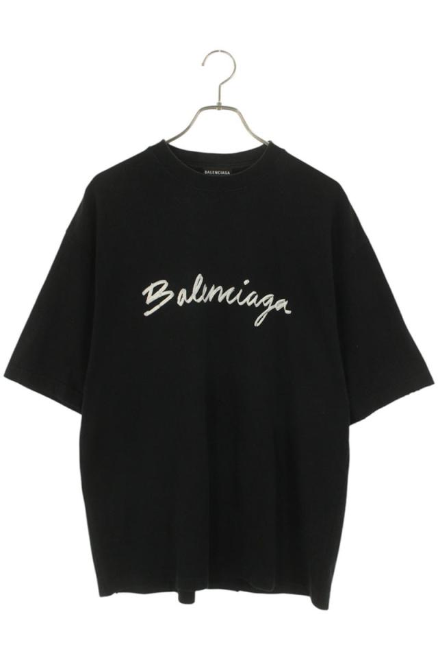 バレンシアガ サイズ:S  612966 TMVB4 シグネチャーロゴプリントTシャツ 中古 SB01