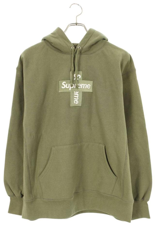 シュプリーム サイズ:M  20AW  Cross Box Logo Hooded Sweatshirt クロスボックスロゴフーデッドスウェットシャツパーカー 中古 SB01