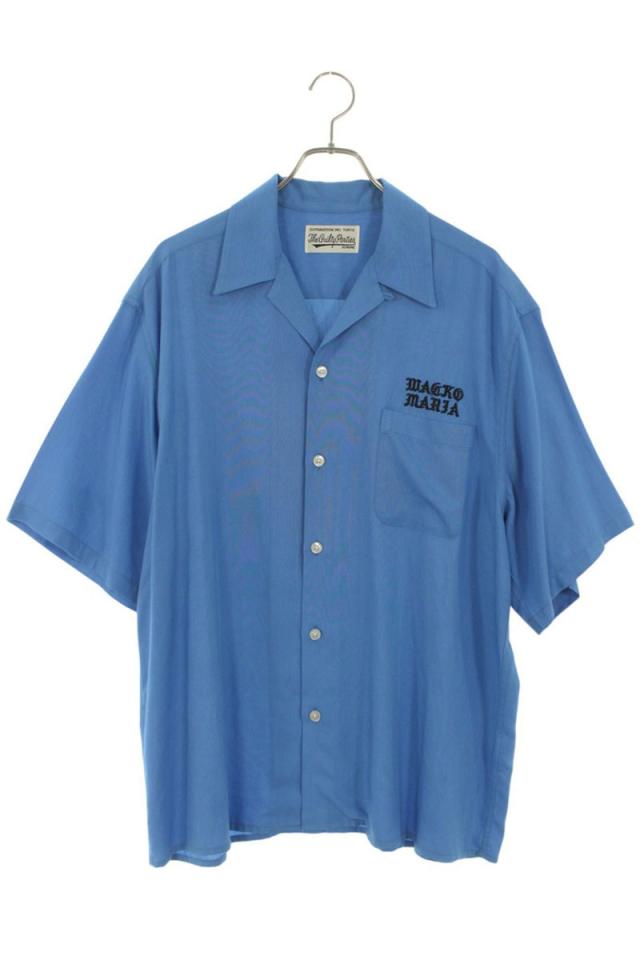 ワコマリア サイズ:L ロゴ刺繍ハワイアン半袖シャツ 中古 BS99