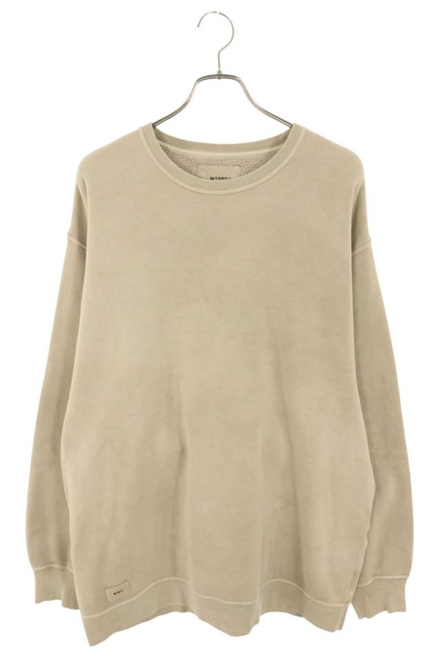 ダブルタップス サイズ:3  21AW  212ATDT-CSM04 BLANK CREW NECK バックロゴ刺繍クルーネックスウェット 中古 BS99