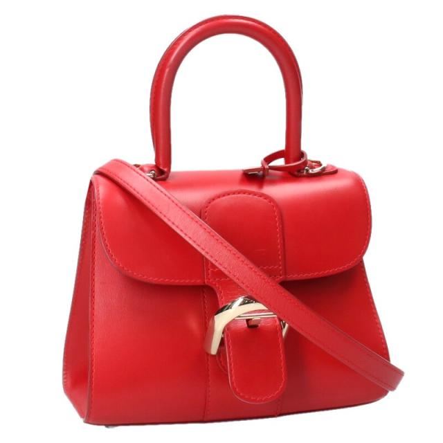 デルボー サイズ:MINI  ブリヨン ミニ ボックスカーフ2WAYショルダーバッグ 中古 GZ14