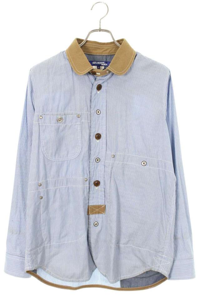 コムデギャルソンジュンヤワタナベマン  サイルマーシャル サイズ:M  14SS  WM-B014 AD2013再構築ストライプシャツ 中古 BS99