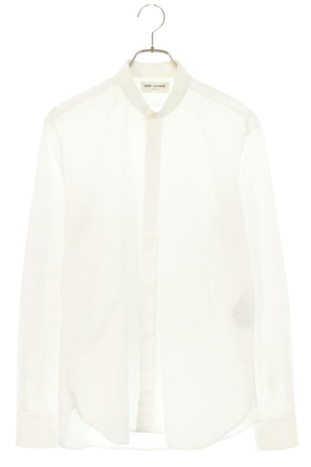 サンローランパリ サイズ:37  481808 Y217W 比翼ボタンプレーン長袖シャツ 中古 BS99