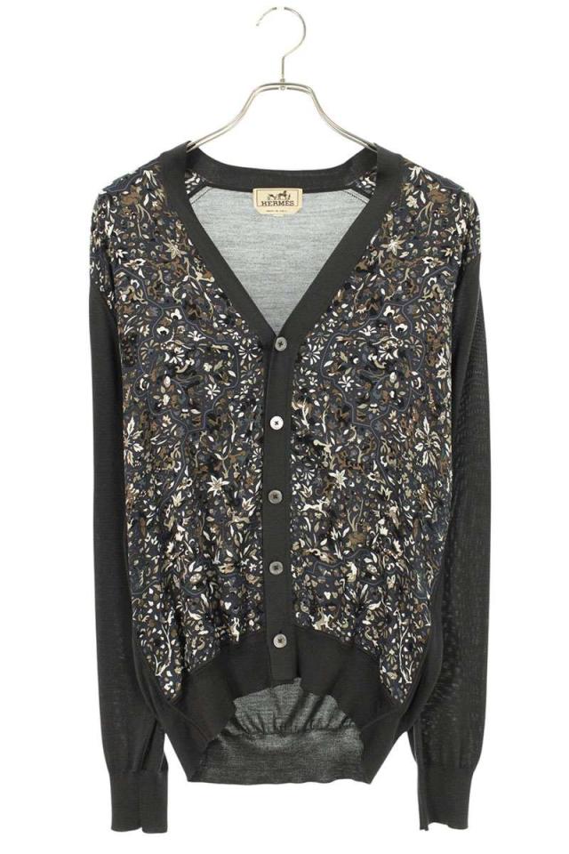 エルメス サイズ:S 総柄シルクカーディガン 中古 BS99