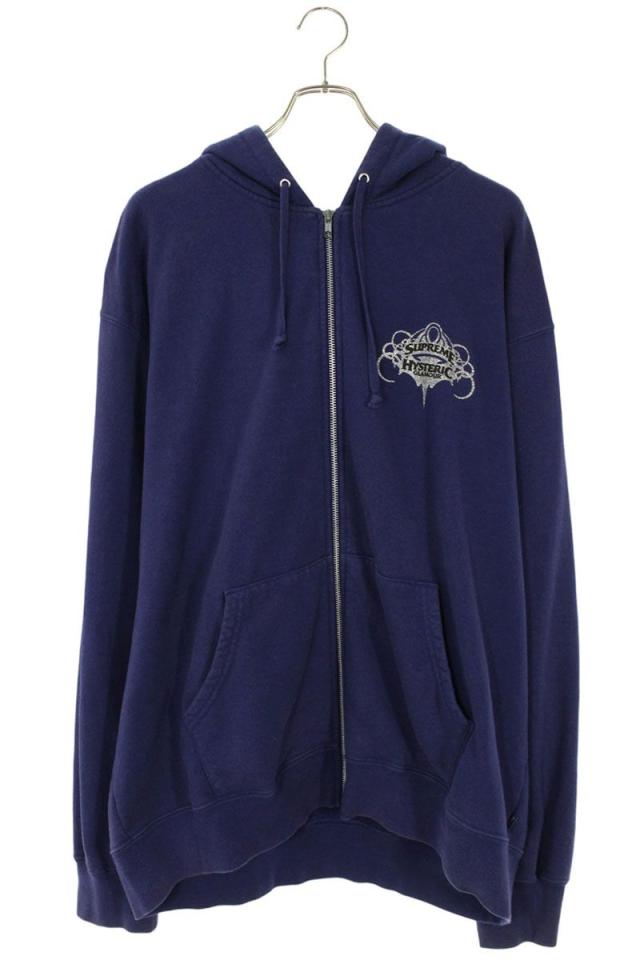 シュプリーム  ヒステリックグラマー サイズ:XL  Thermal Lined Zip Up Hooded Sweatshirt ×ヒステリックグラマーコラボジップパーカー 中古 BS99